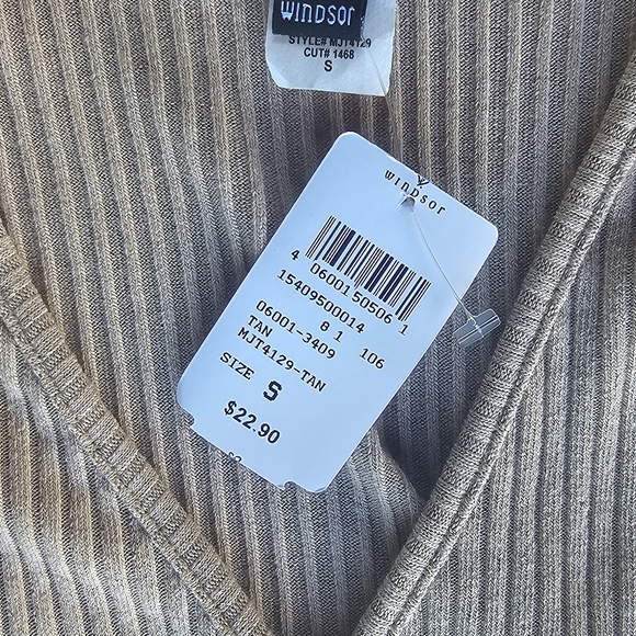 Windsor | Tops | Windsor Tan Ribbed Wrap Crop Blouse | Poshmark